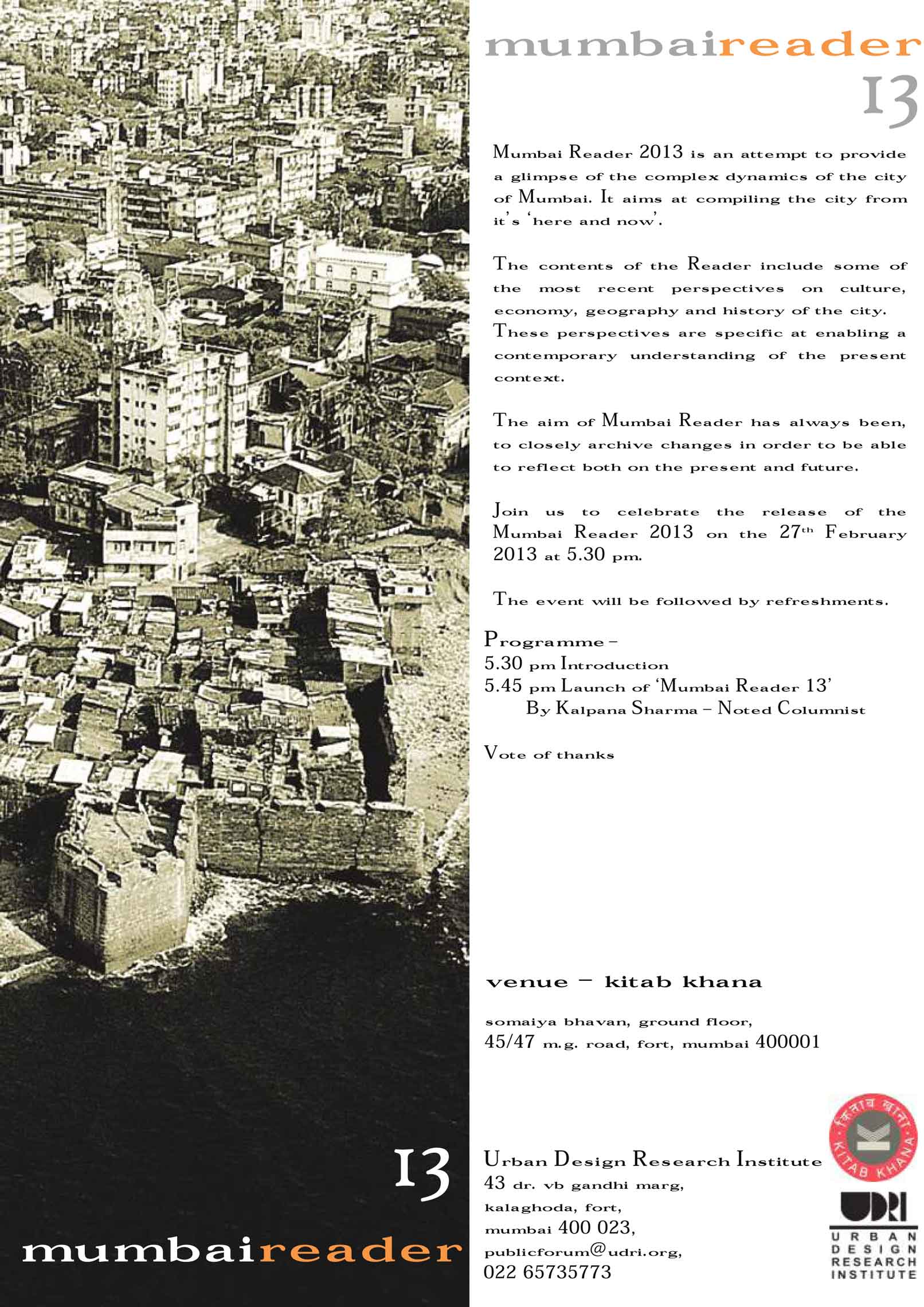 MUMBAI READER’13 - URBAN DESIGN RESEARCH INSTITUTE